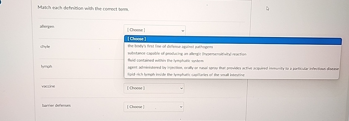 Solved Match each definition with the correct | Chegg.com