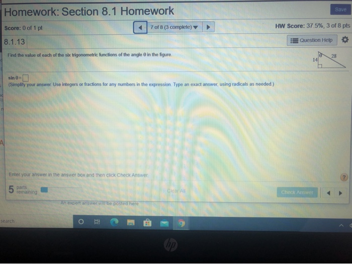 Solved Homework Section 8 1 Homework Score 0 Of 1 Pt 7 Of