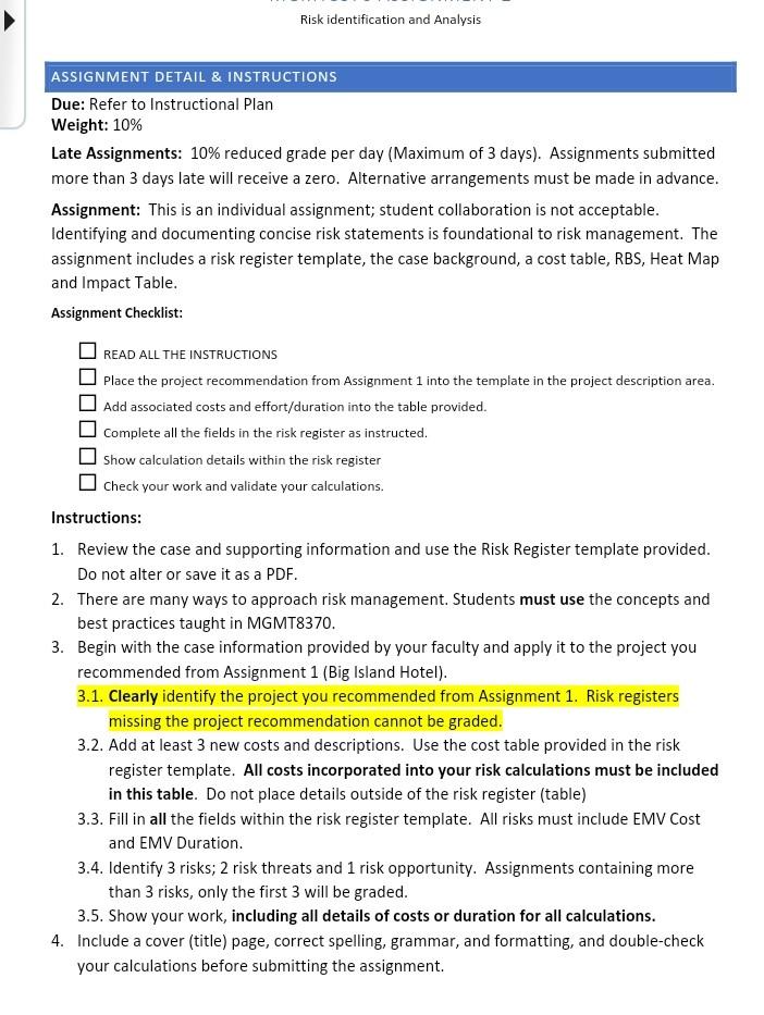 Solved s23 Assignnent? Case ASSIGNMENT 2 MGMT8370 Case: Big | Chegg.com