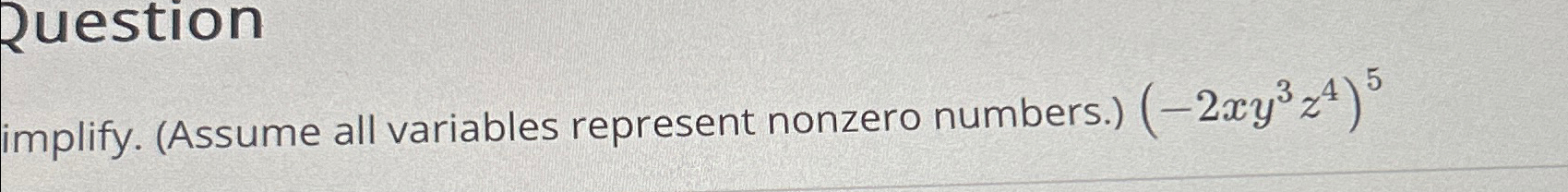 Solved Questionimplify. (Assume all variables represent | Chegg.com