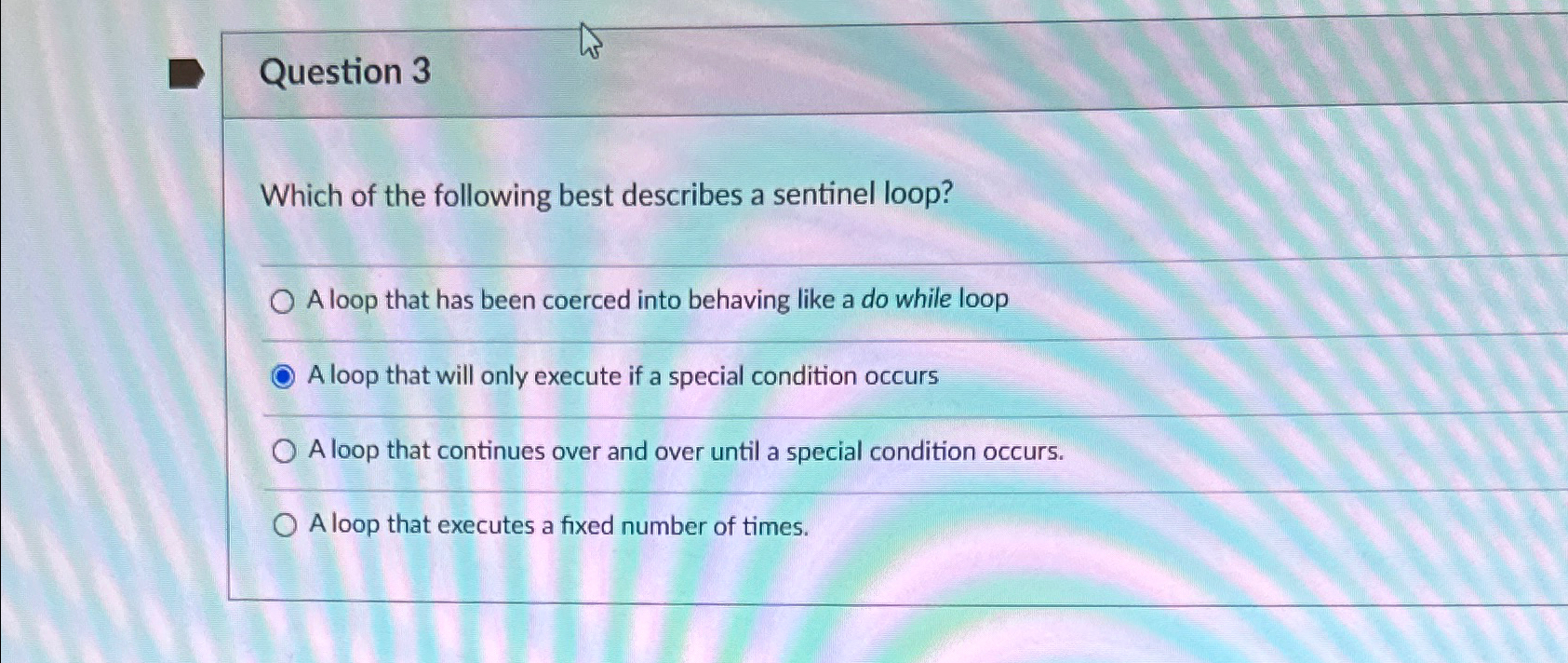 Solved Question 3Which of the following best describes a | Chegg.com