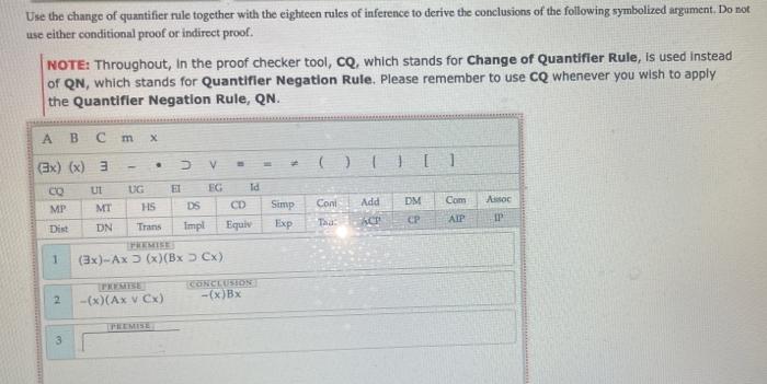 Solved Use the change of quantifier rule together with the | Chegg.com