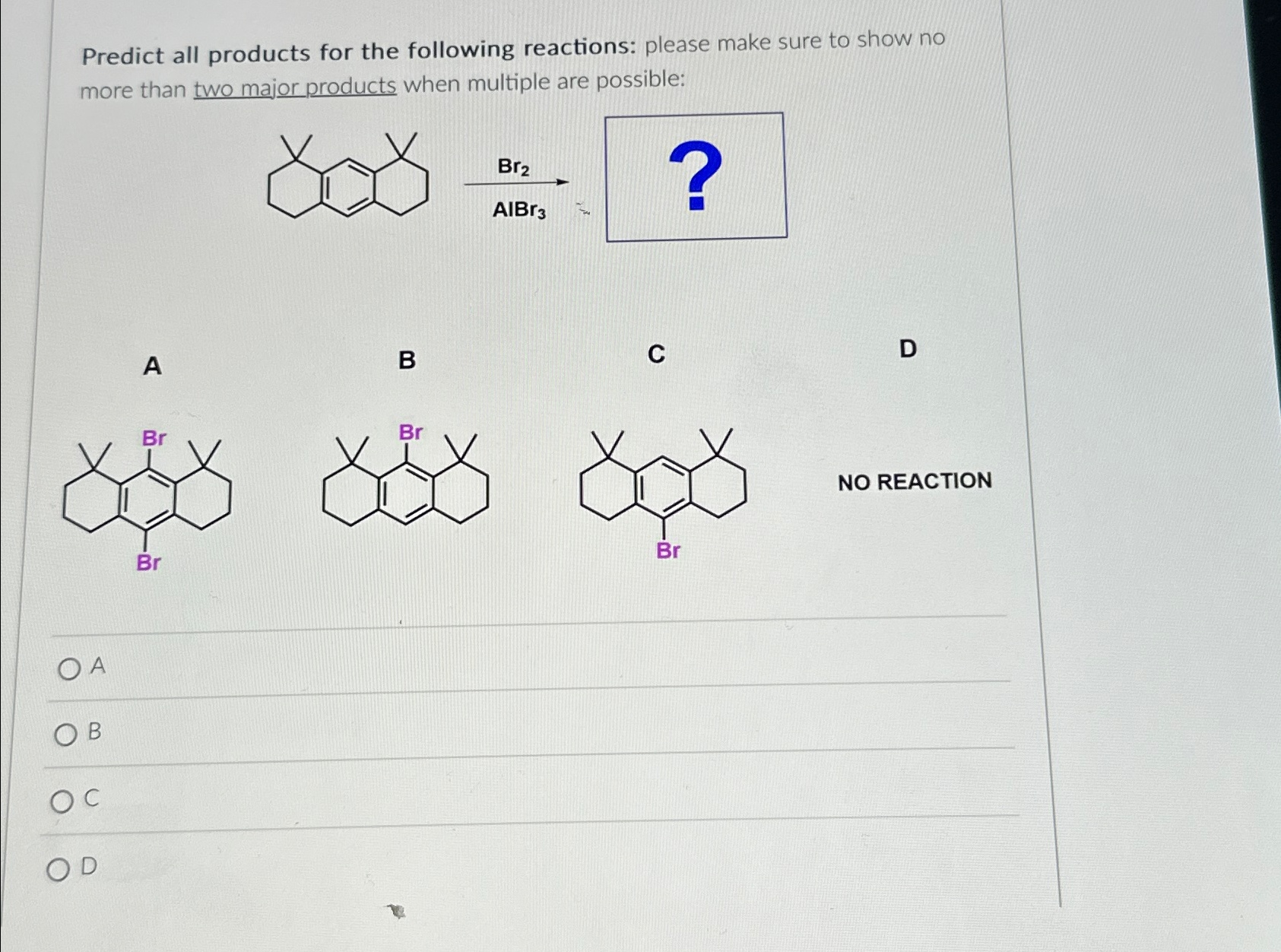 Solved Predict all products for the following reactions: | Chegg.com