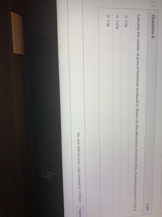 Solved D Question 8 6 pts Calculate the number of grms of | Chegg.com