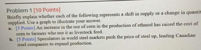 Solved Problem 1 [10 ﻿Points]Briefly explain whether each of | Chegg.com