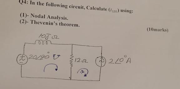 Solved Q4: In the following circuit, Calculate ( (:I122} | Chegg.com