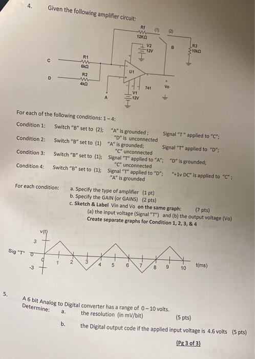 Solved 1. Given the following circuit: Using Thevenin's | Chegg.com