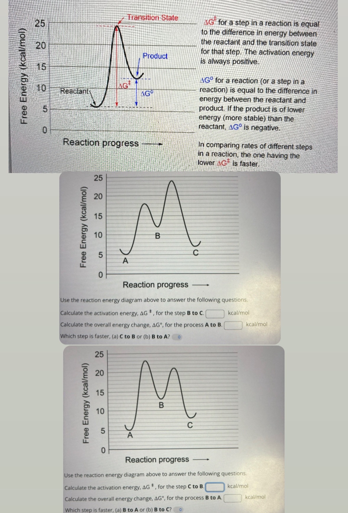 Solved ΔG+for a step in a reaction is equal to the | Chegg.com