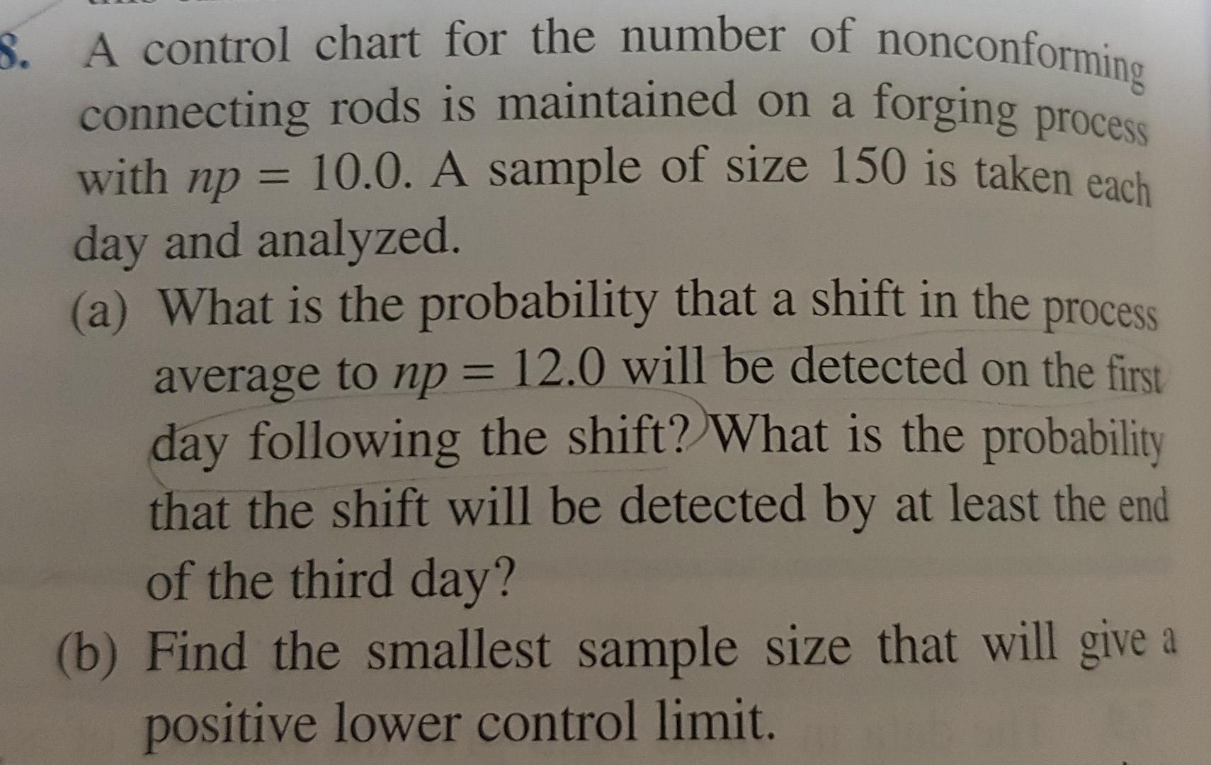 Solved 3. A control chart for the number of nonconforming | Chegg.com