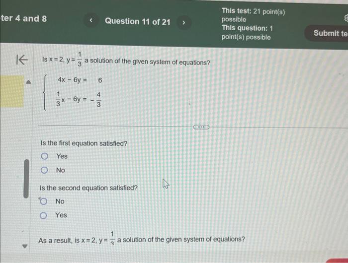 Solved Is x=2,y=31 a solution of the given system of | Chegg.com