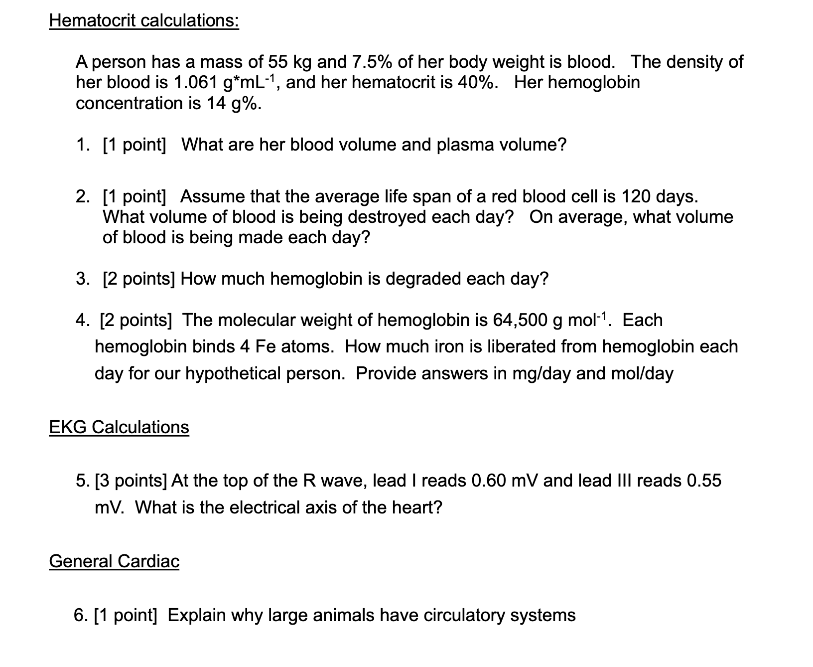 Solved Hematocrit calculations: A person has a mass of 55 | Chegg.com