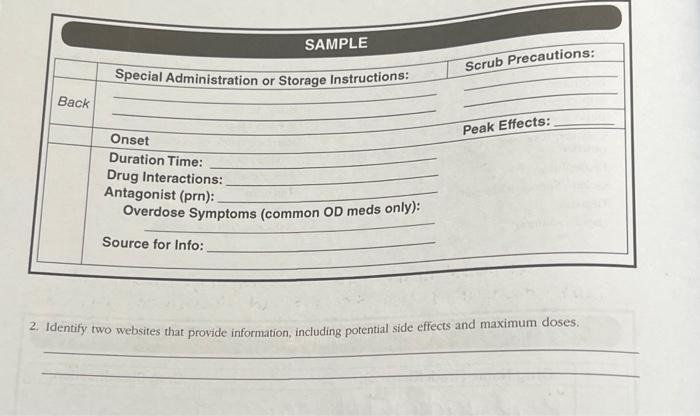 Front Drug Name (Trade/Generic): Bupivacaine Marcaine | Chegg.com