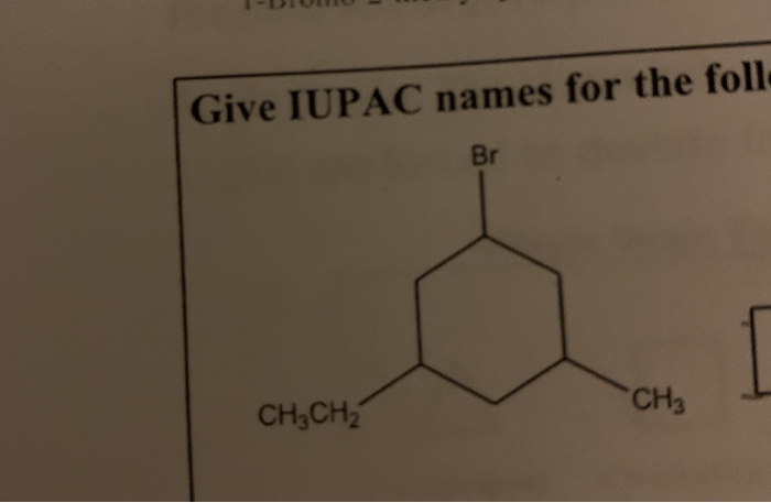 Solved Give IUPAC names for the follo Br -CH₃ CH2CH2 | Chegg.com