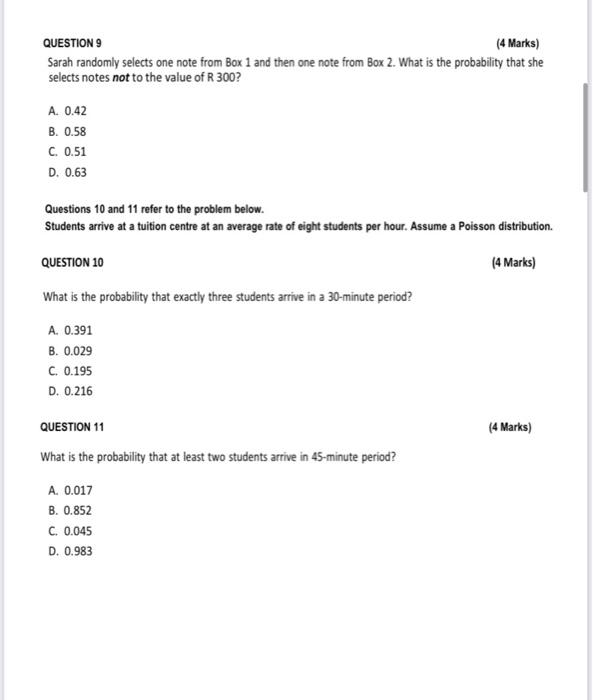 Solved Questions 8 and 9 refer to the problem below. Box 1 | Chegg.com