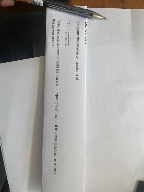 Solved Calculate the inverse z-transform | Chegg.com