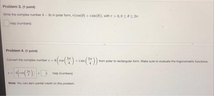 Solved Write the complex number 4−8i in polar form, | Chegg.com