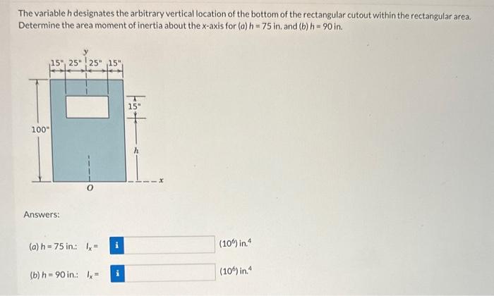 Solved The variable h designates the arbitrary vertical | Chegg.com