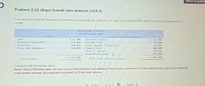 Solved Problem 3-22 (Algo) ﻿Overall ratio andysis [L03-2] | Chegg.com