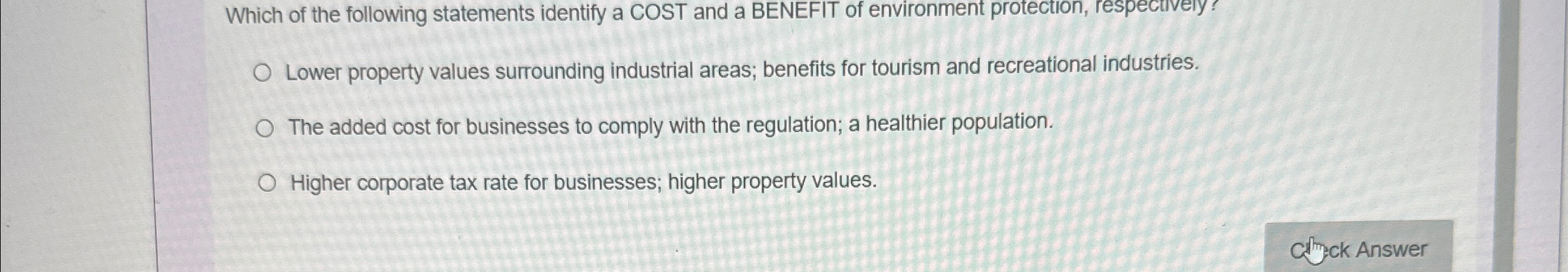 Solved Which of the following statements identify a COST and | Chegg.com