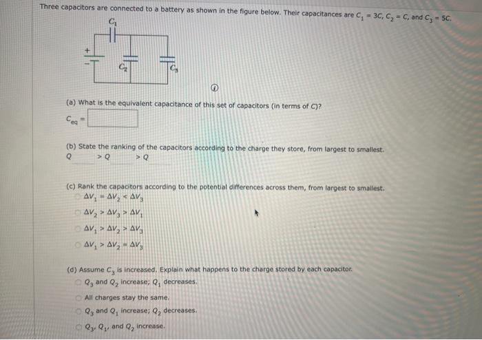 Solved (4) (a) What is the equivalent capacitance of this | Chegg.com