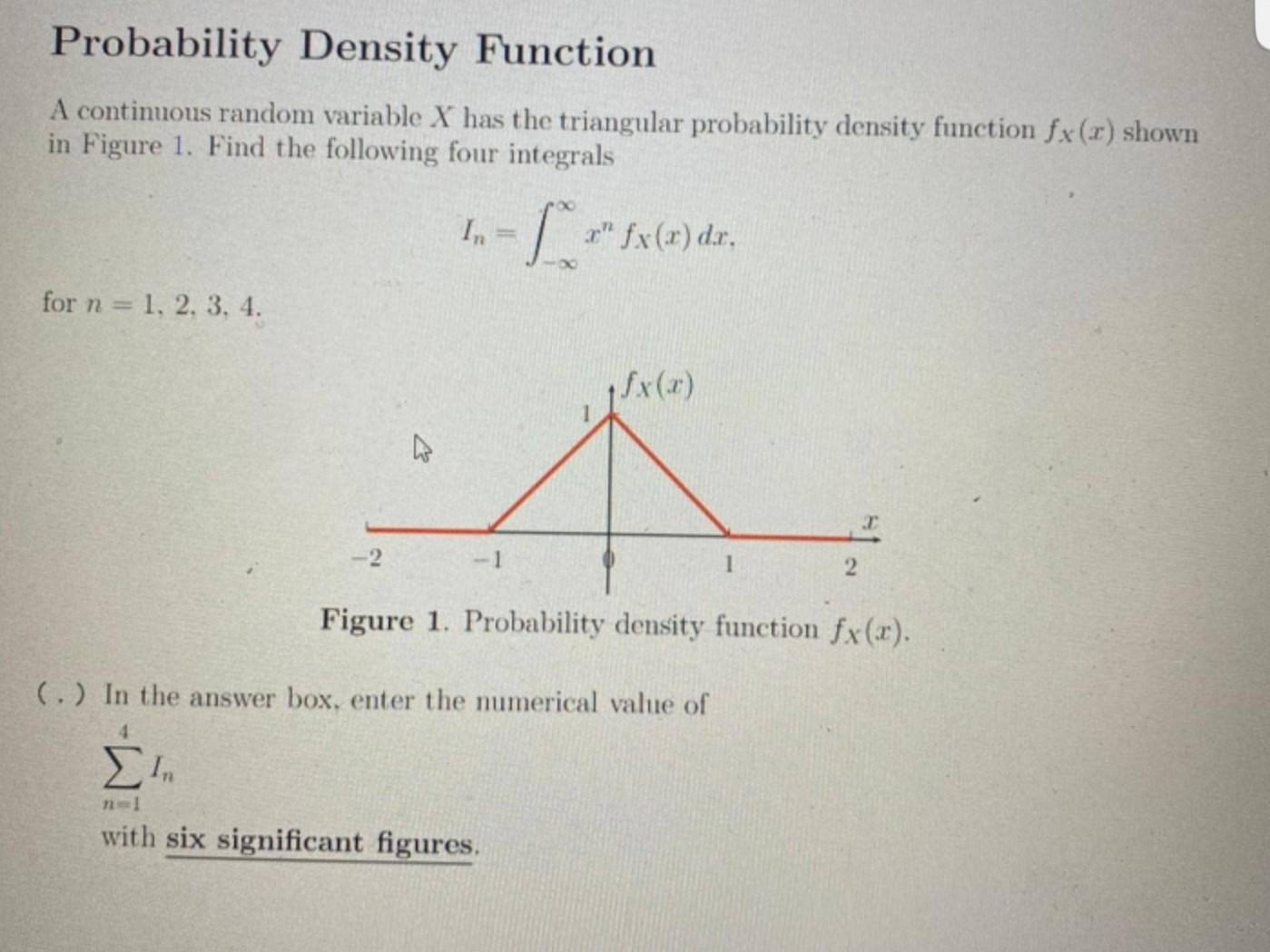 Solved Probability Density Function A continuous random | Chegg.com