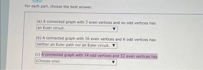 Solved For each part, choose the best answer. (a) A | Chegg.com