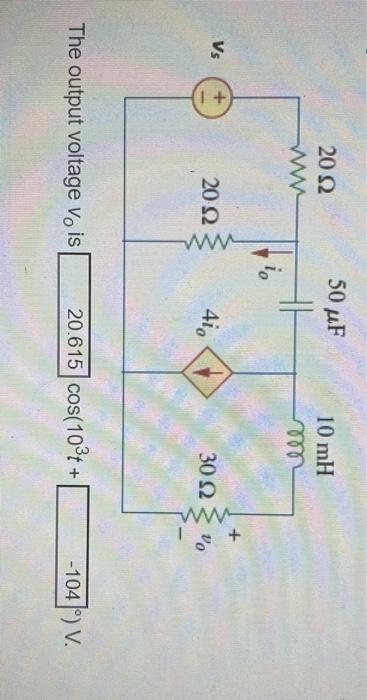 Solved Probelm 10.009 - Phasor circuit with a dependent | Chegg.com