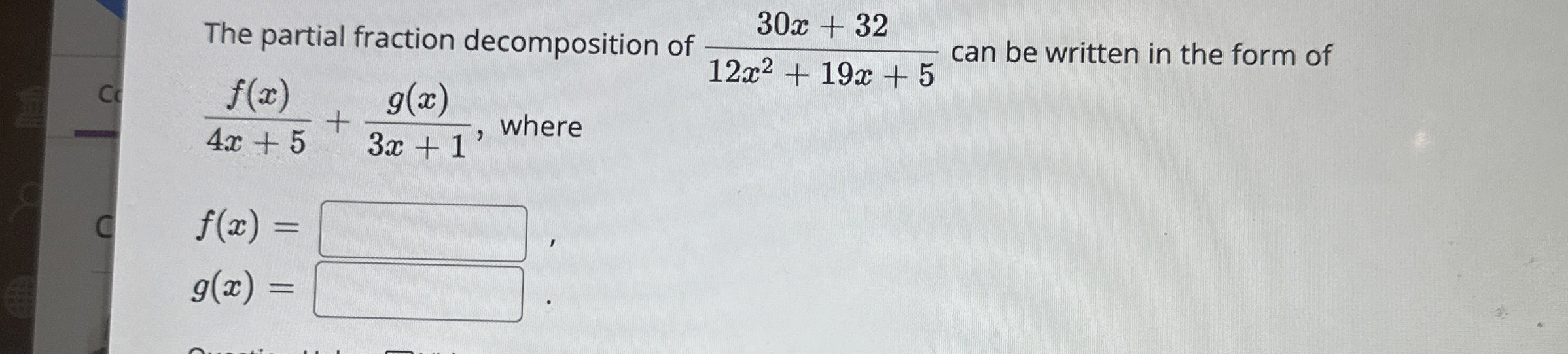Solved The partial fraction decomposition of | Chegg.com