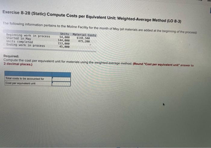 Solved compute the cost per equivalent unit materials using | Chegg.com