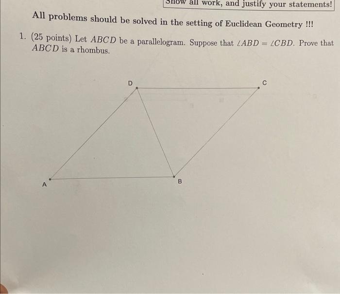 Solved All problems should be solved in the setting of | Chegg.com