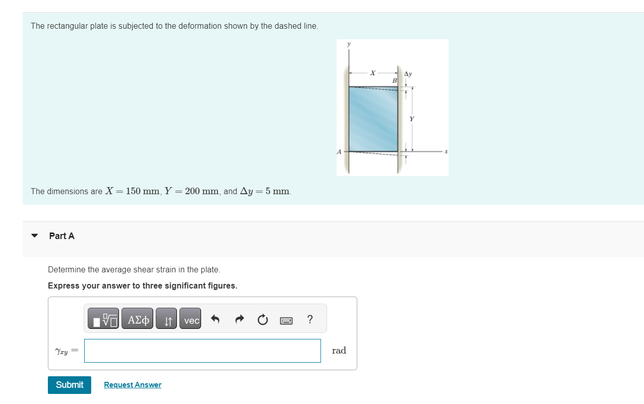 Solved The rectangular plate is subjected to the deformation | Chegg.com