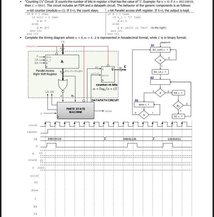 Solved - "Counting 1's" Circuit: It counts the number of | Chegg.com