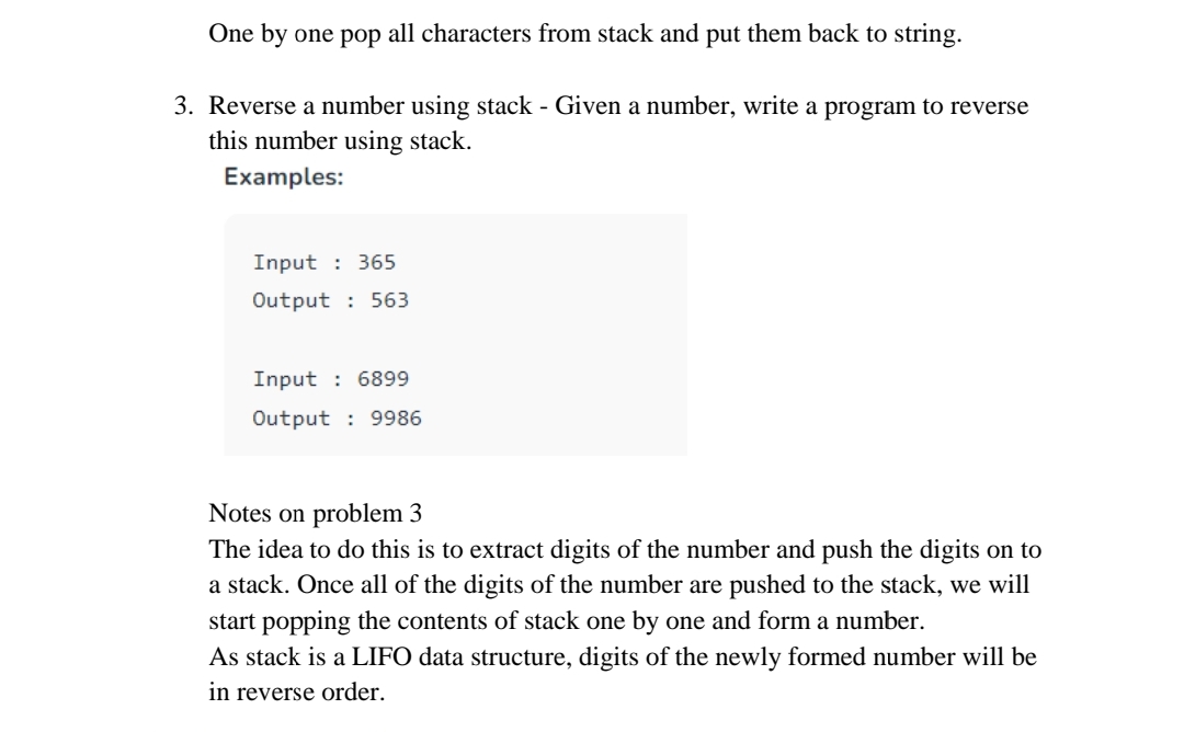 Solved One by one pop all characters from stack and put them | Chegg.com