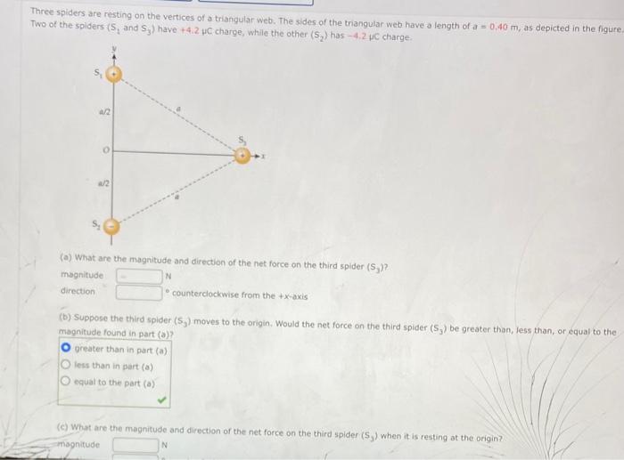 Solved Three spiders are resting on the vertices of a | Chegg.com