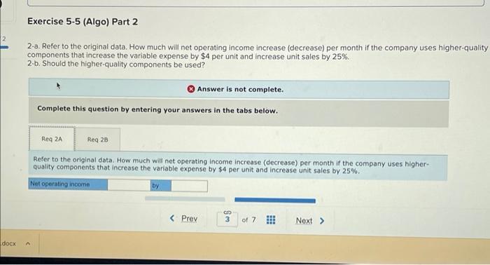 Solved Required information Exercise 5-5 (Algo) Changes in | Chegg.com