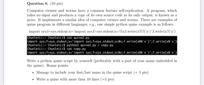Solved Question 6. (10 pts) Computer viruses and worms have | Chegg.com