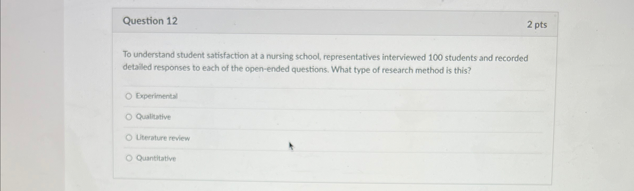 Solved Question 122 ﻿ptsTo understand student satisfaction | Chegg.com