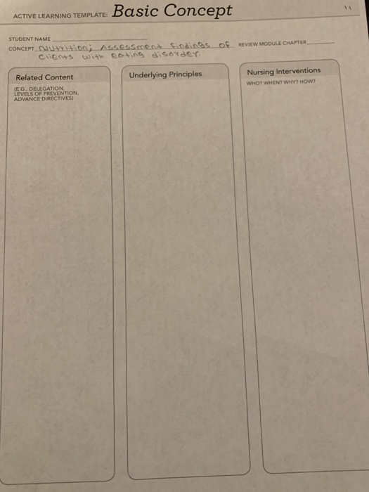 Solved Basic Concept ACTIVE LEARNING TEMPLATE: STUDENT NAME | Chegg.com