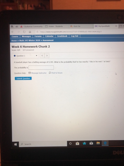 Solved a baseball player has a batting average of 0.395. | Chegg.com