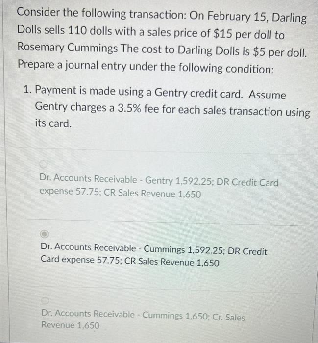 Solved Consider the following transaction: On February 15, | Chegg.com