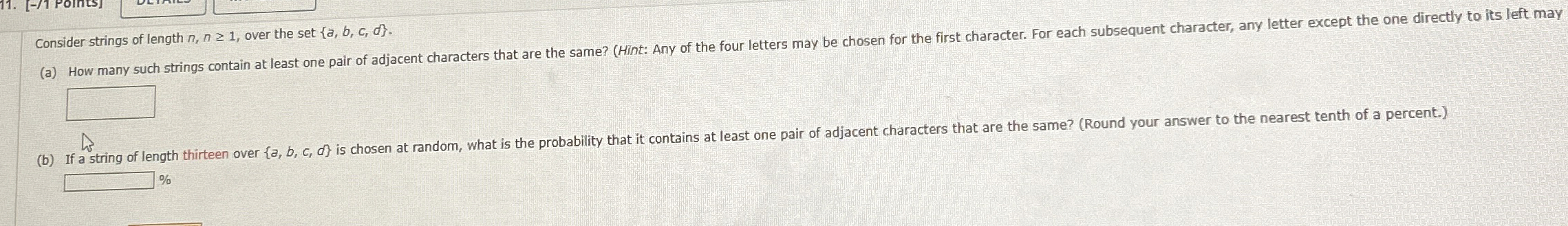 Consider strings of length n,n≥1, ﻿over the set | Chegg.com