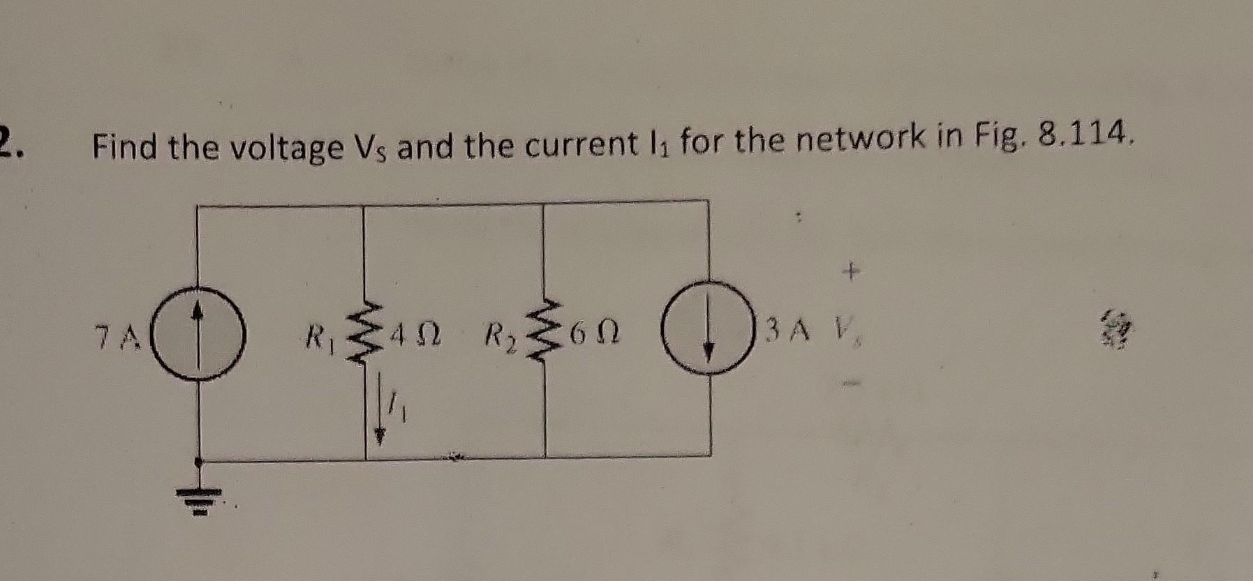 Solved Find the voltage VS and the current I1 for the | Chegg.com