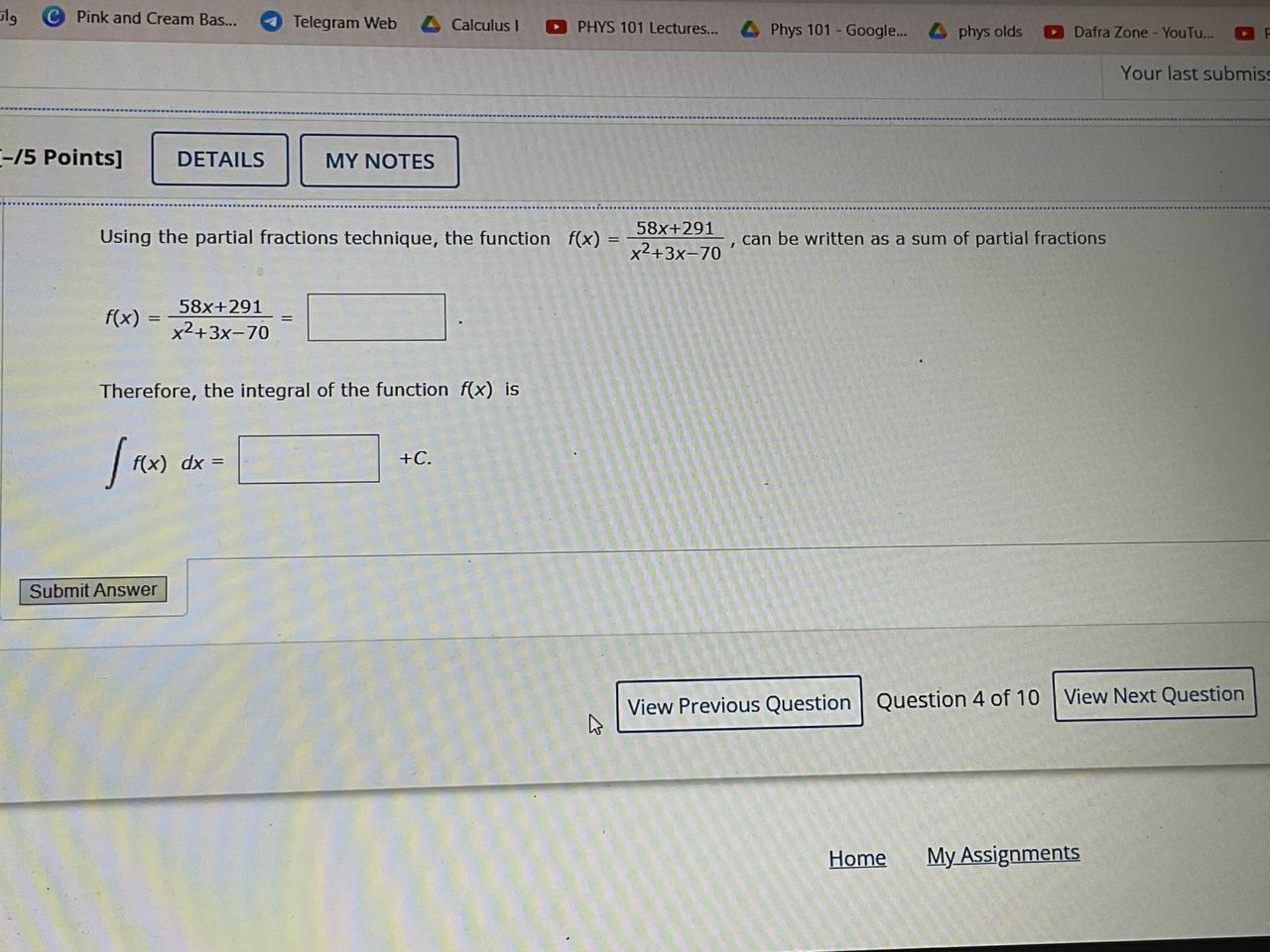 Solved Using the partial fractions technique, the function | Chegg.com