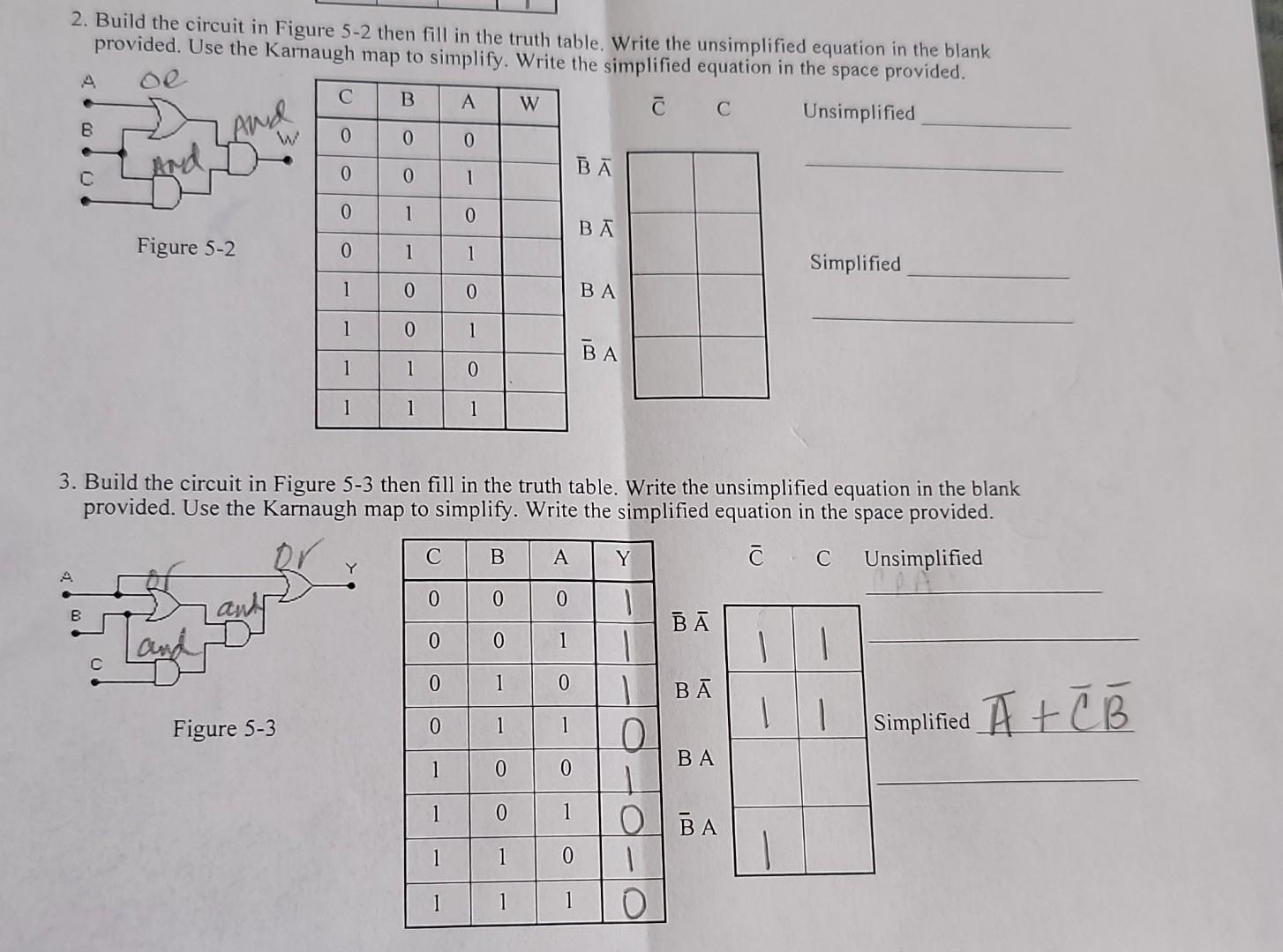 2. Build the circuit in Figure 5-2 then fill in the | Chegg.com
