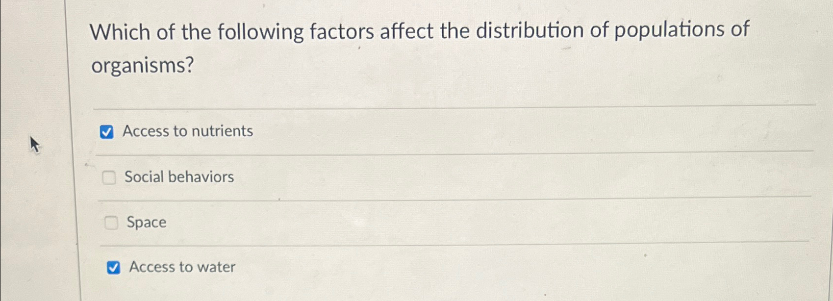 Solved Which of the following factors affect the | Chegg.com
