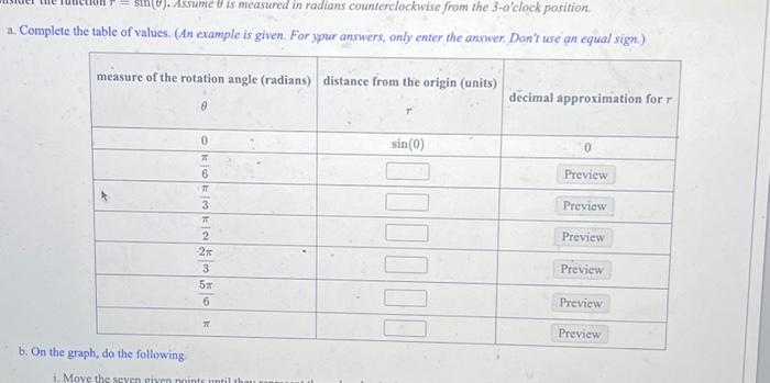 Solved (8). Assume is measured in radians counterclockwise | Chegg.com
