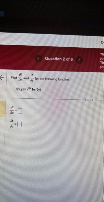 Solved Find ∂x∂f and ∂y∂f for the following function. | Chegg.com