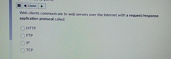 Solved Web clients communicate to web servers over the | Chegg.com