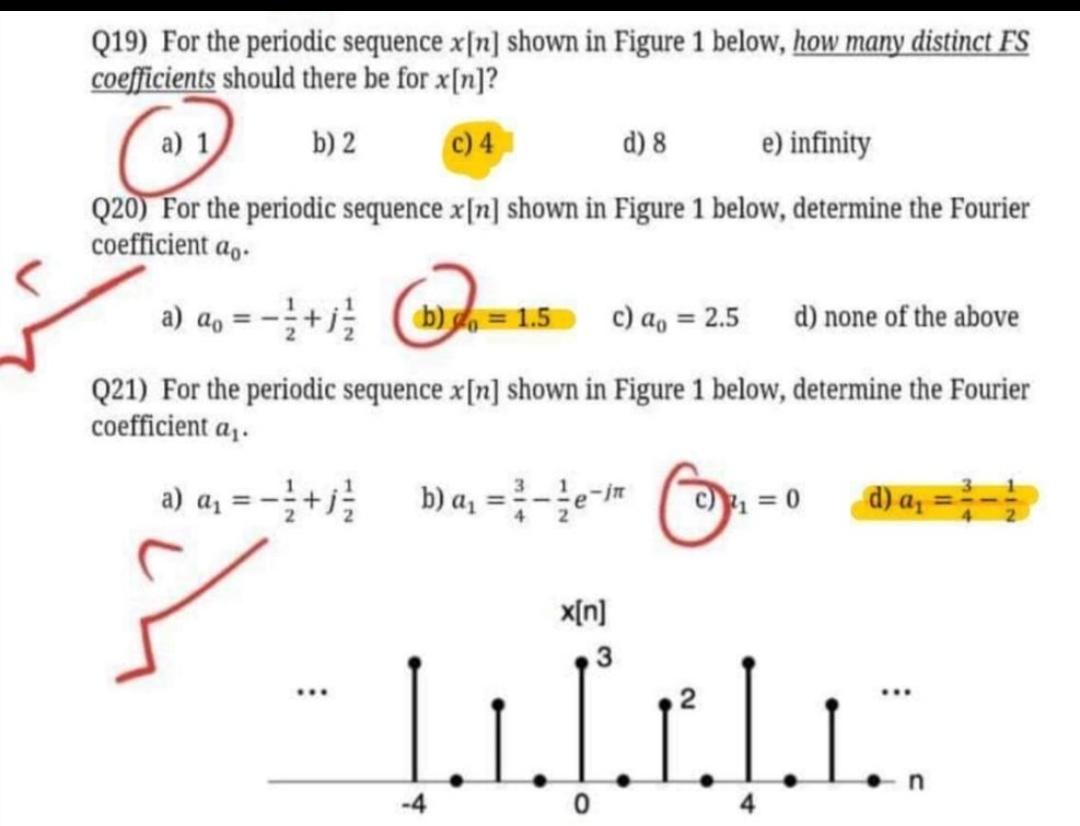 Solved Q19) ﻿For the periodic sequence x[n] ﻿shown in Figure | Chegg.com