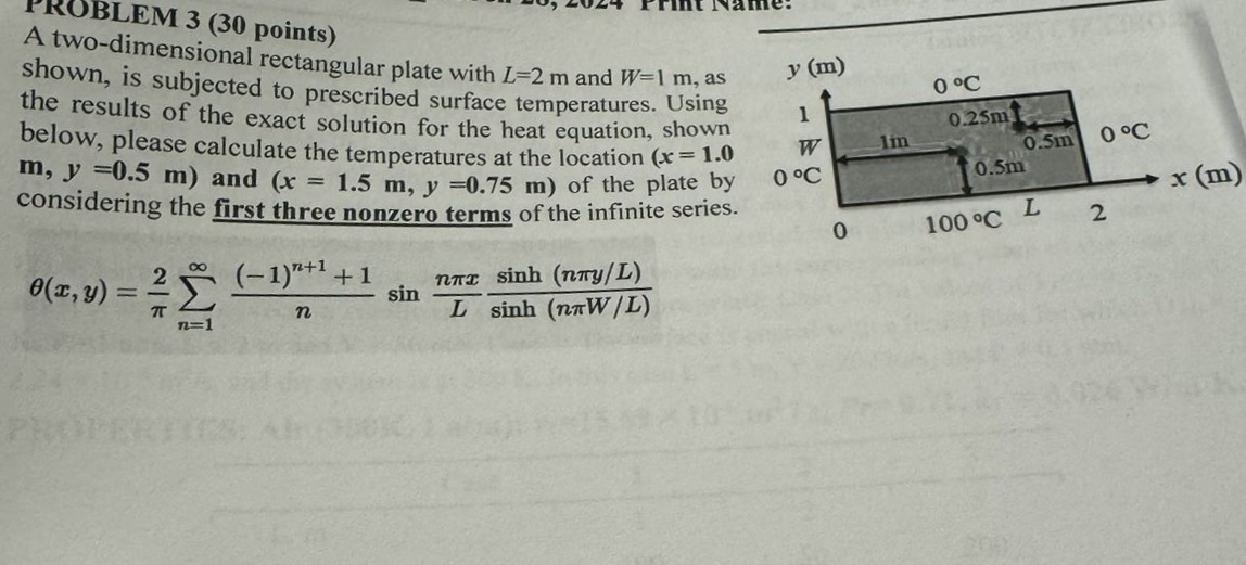 PROBLEM 3 ( 30 ﻿points)A two-dimensional rectangular | Chegg.com